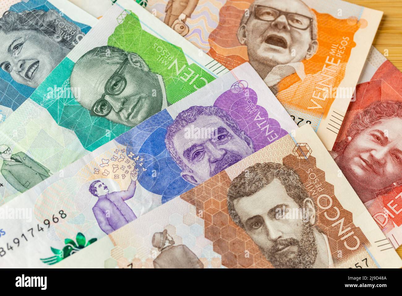 Colombia money, all banknotes, business concept Stock Photo - Alamy