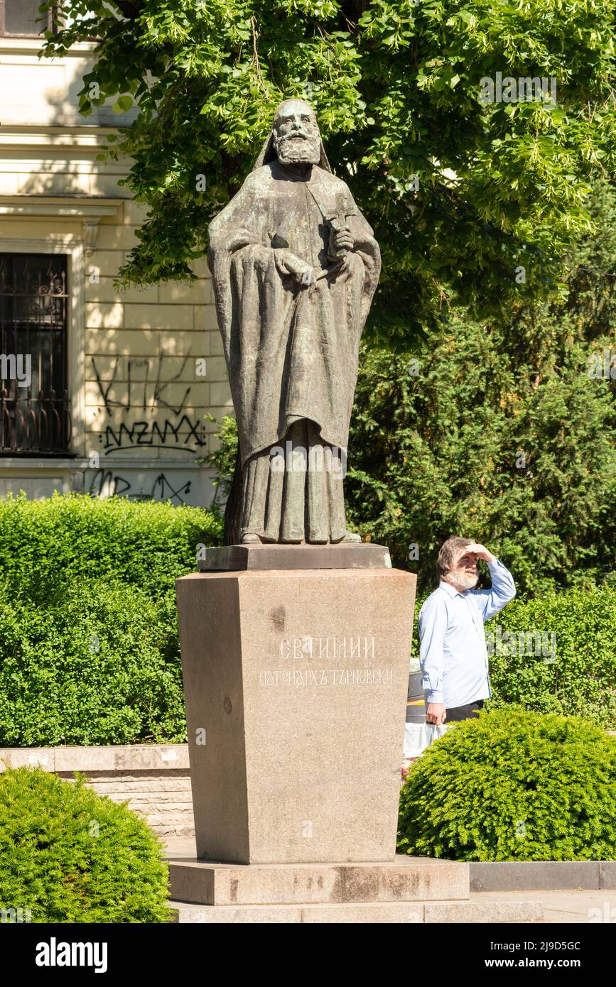 Statue of Patriarch Evtimiy in Sofia, Bulgaria, Eastern Europe, Balkans ...