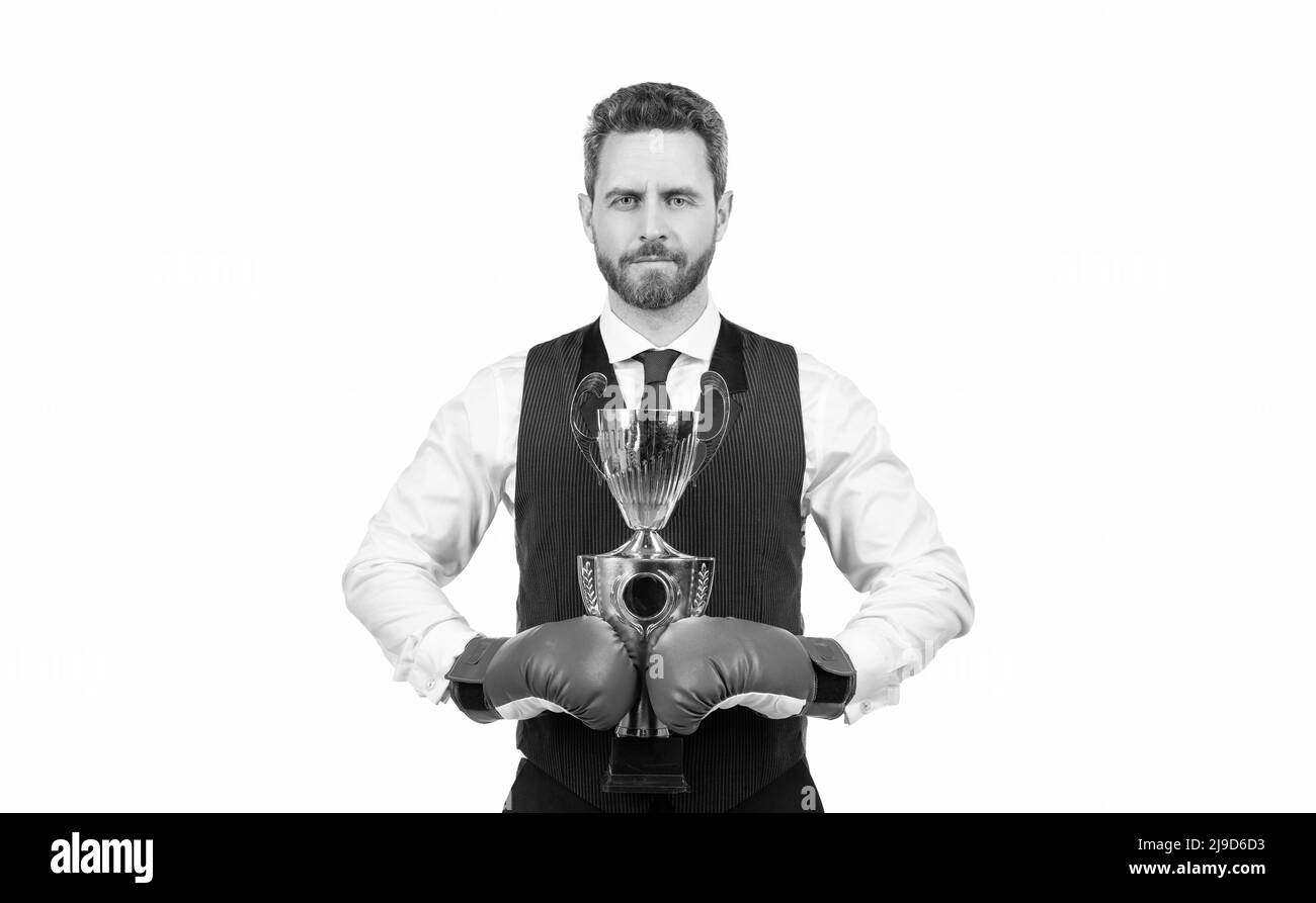 successful ceo boxer. relentless struggle and success. confident man ...