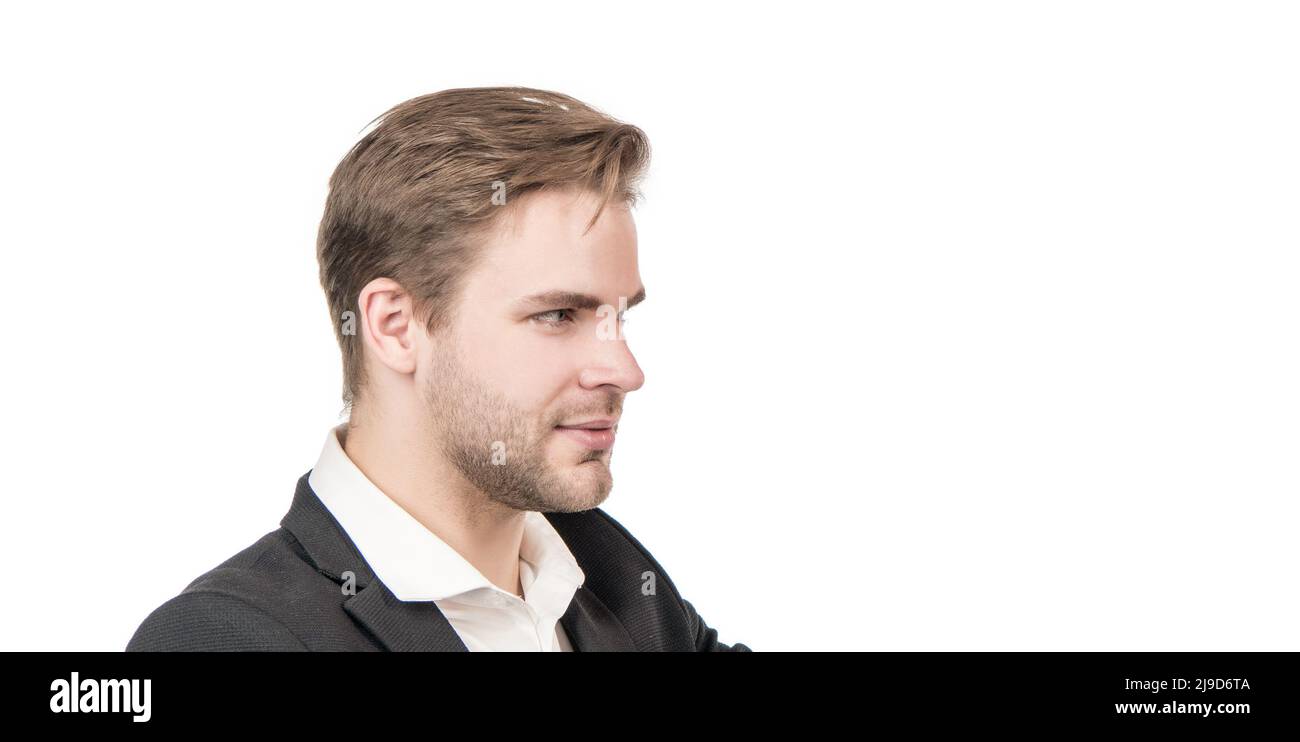 Portrait of handsome professional man in formalwear isolated on white ...
