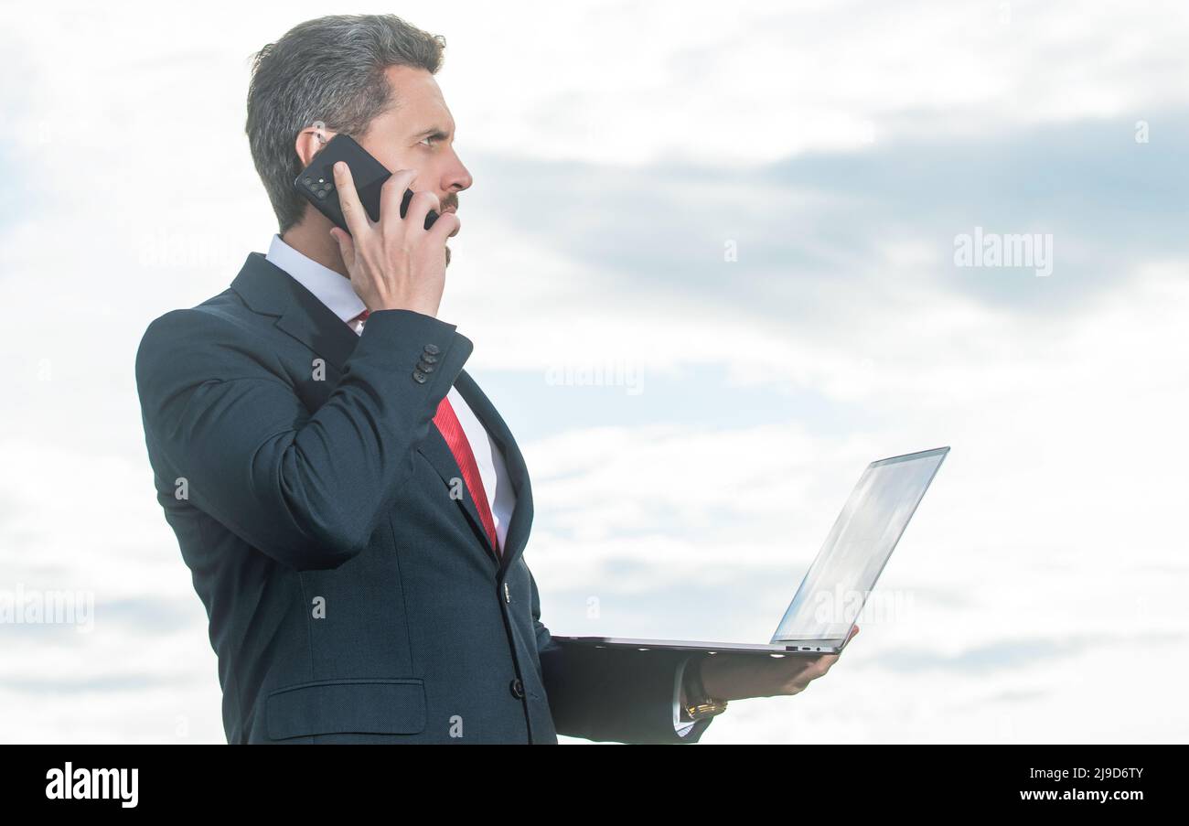 Business manager speaking smartphone in hi-res stock photography and ...