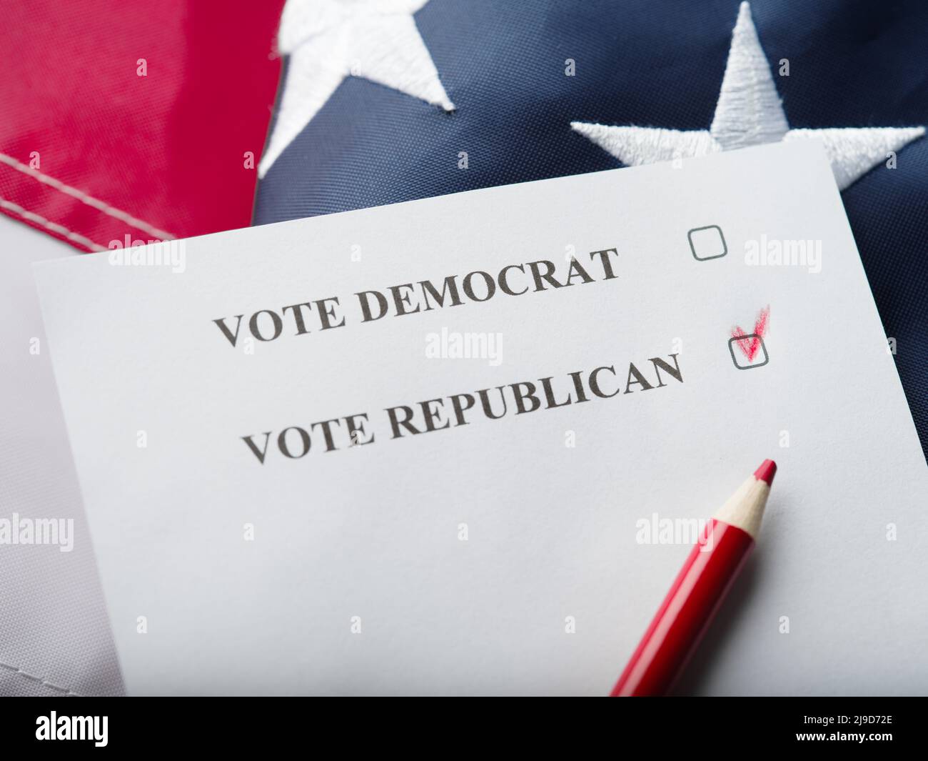 The red pencil mark on the ballot against the Republican Party. State ...