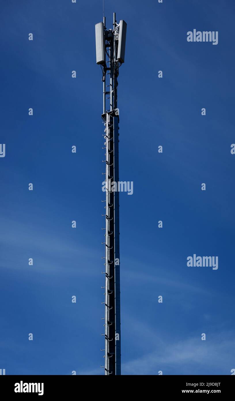 Cellular tower spreading signal 5g, 4g. Phone tower. Communication ...