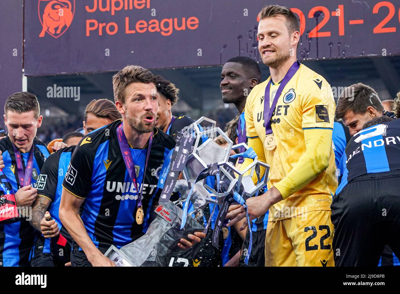 BRUGGE, BELGIUM - MAY 22: Brandon Mechele of Club Brugge during the Jupiler Pro League match ...