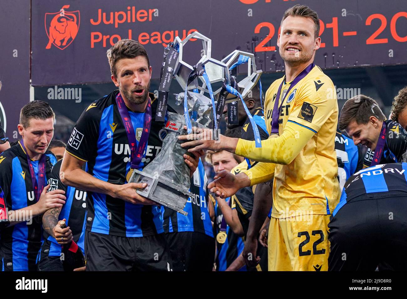 BRUGGE, BELGIUM - MAY 22: Brandon Mechele of Club Brugge during the Jupiler Pro League match ...