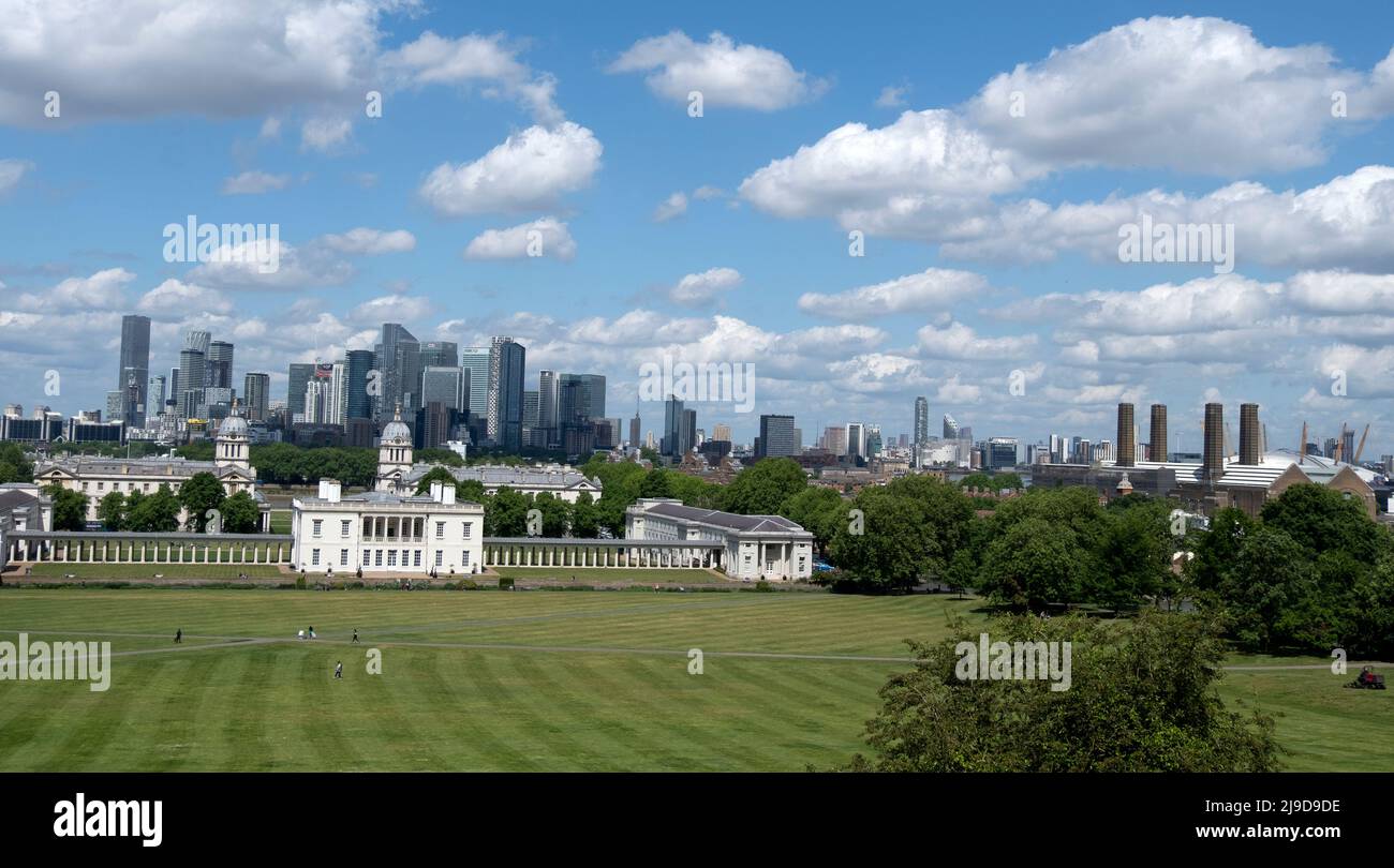 View of city of London from greenwich park,England Stock Photo - Alamy