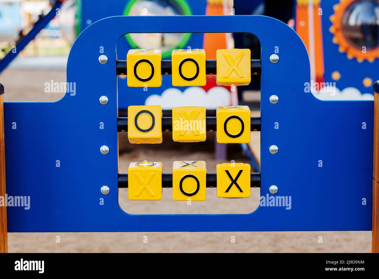 Tic-Tac-Toe Game at children's playground. educational game for ...