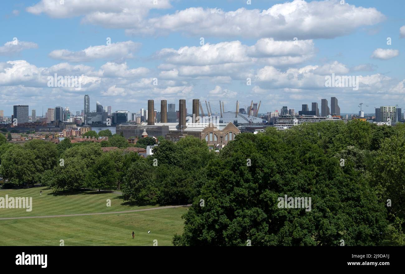 View of city of London from greenwich park,England Stock Photo - Alamy