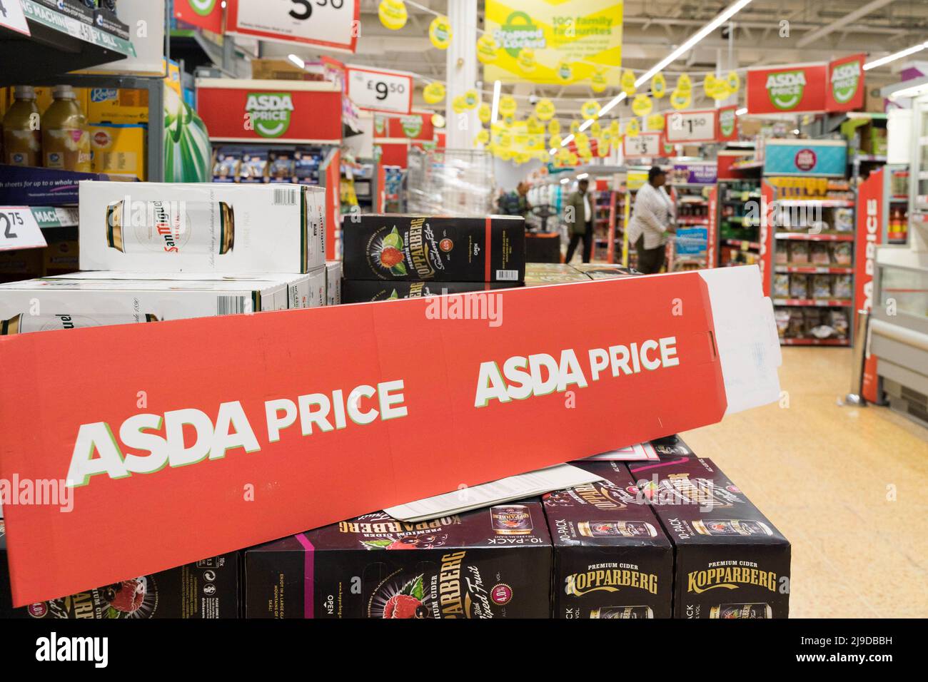 ASDA big sign reading "ASDA Price" in red placard, ASDA supermarket ...