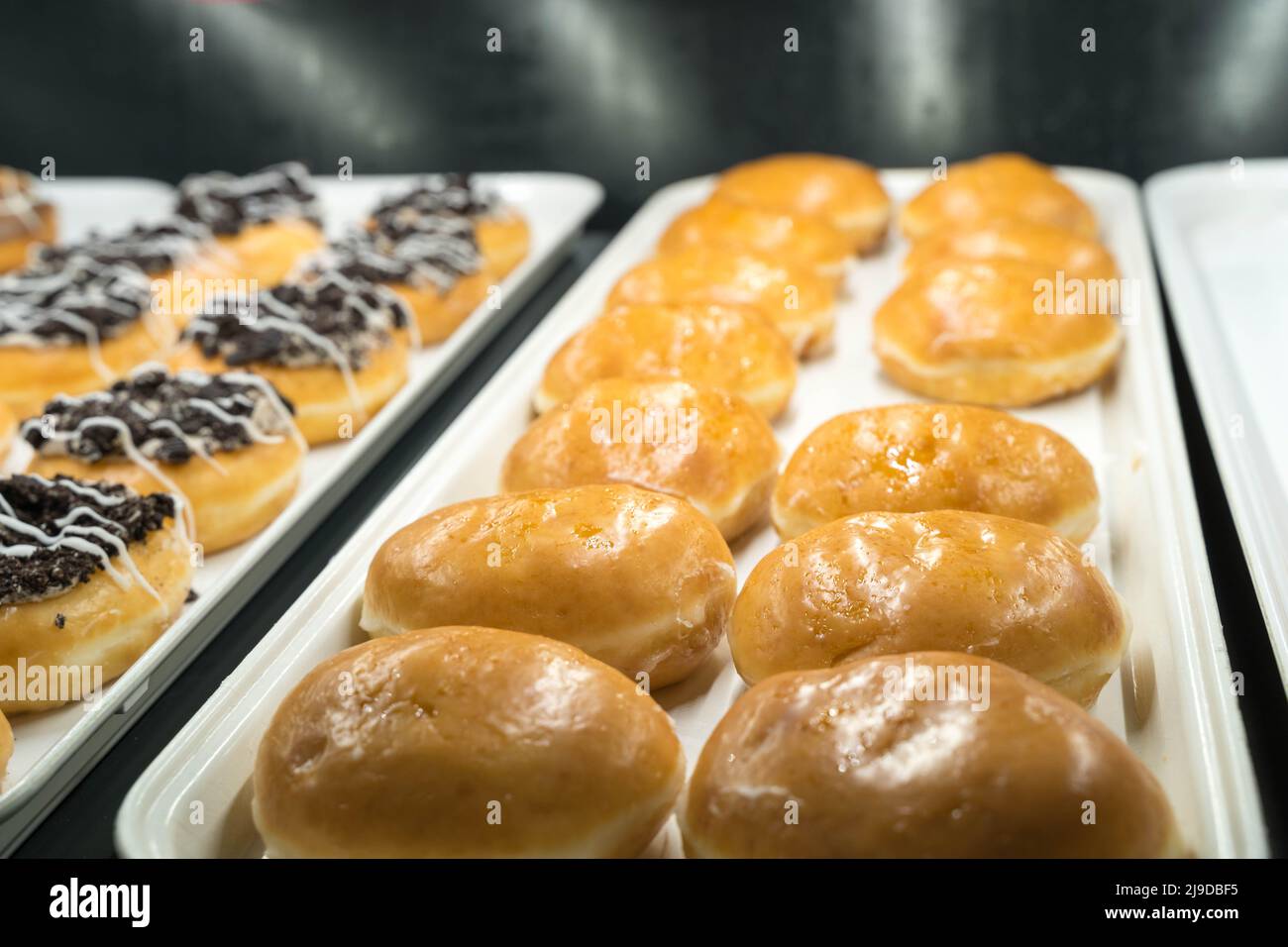 trays of donuts Stock Photo - Alamy