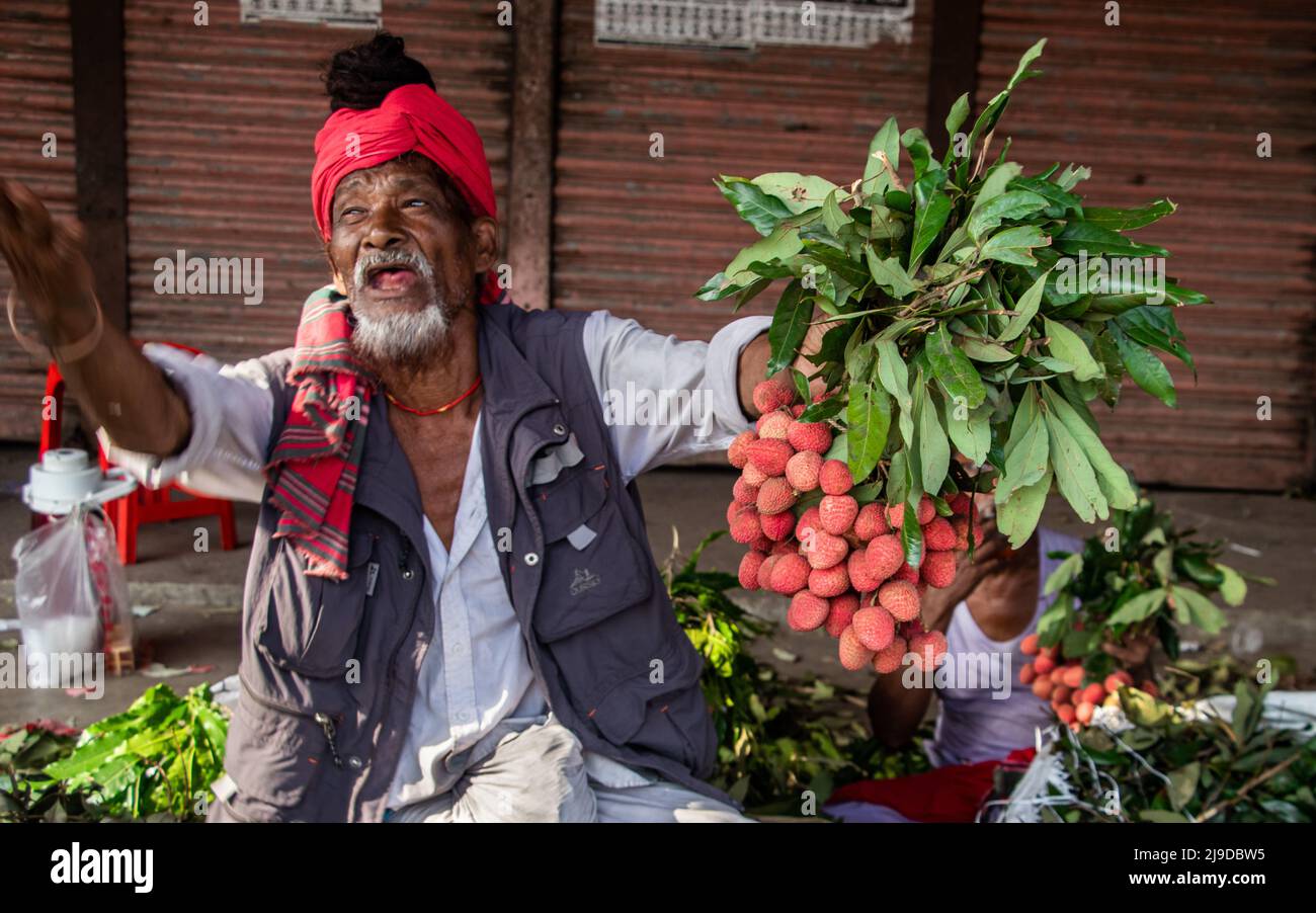 Lichi is a fruit that is very popular in Bangladesh. Vendors are ...