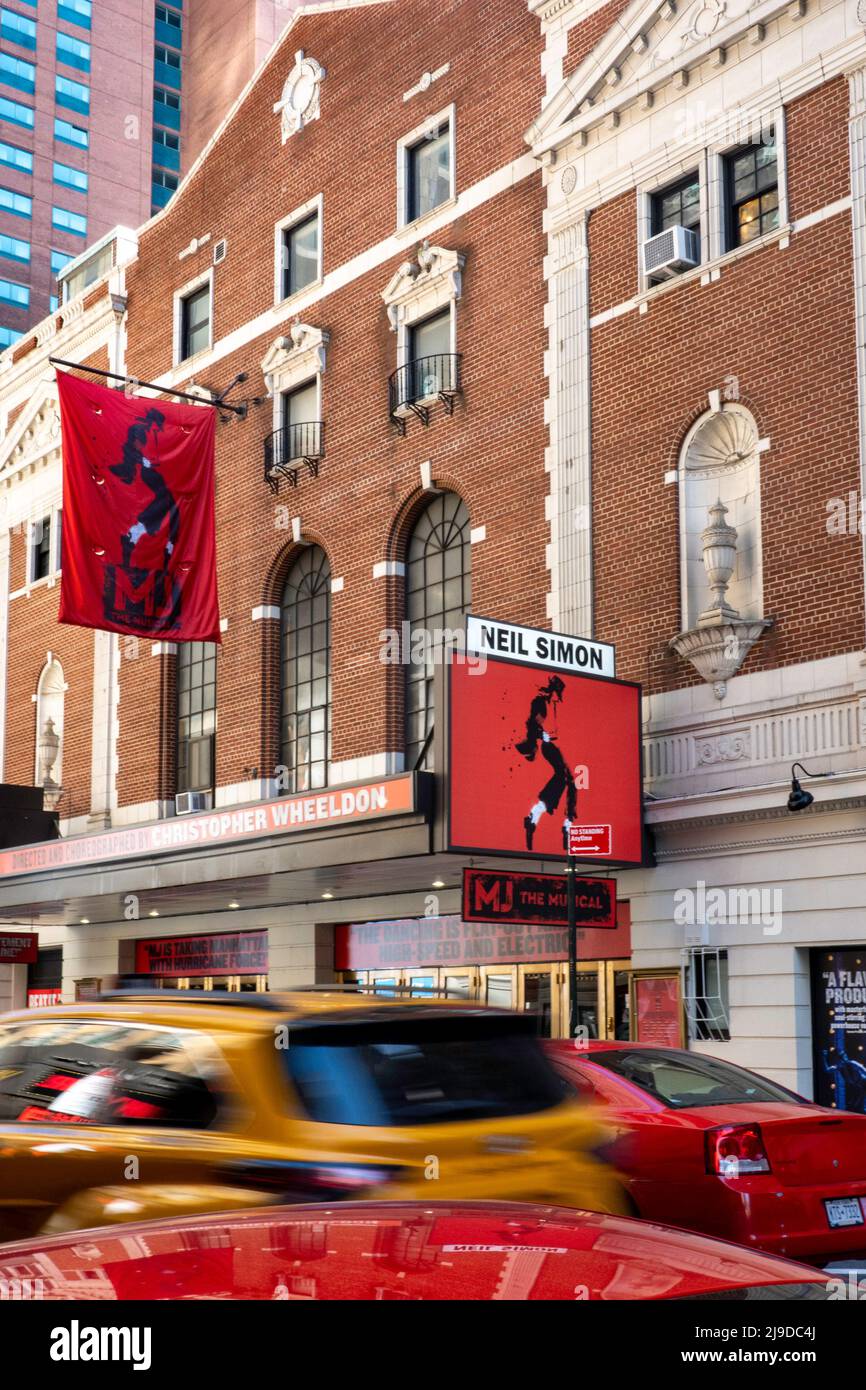 "MJ the Musical" marquee at the, Neil Simon Theater, Times Square, NYC ...