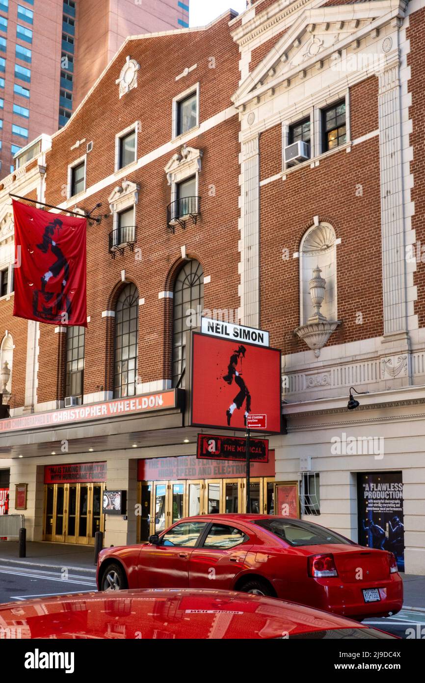 "MJ the Musical" marquee at the, Neil Simon Theater, Times Square, NYC ...