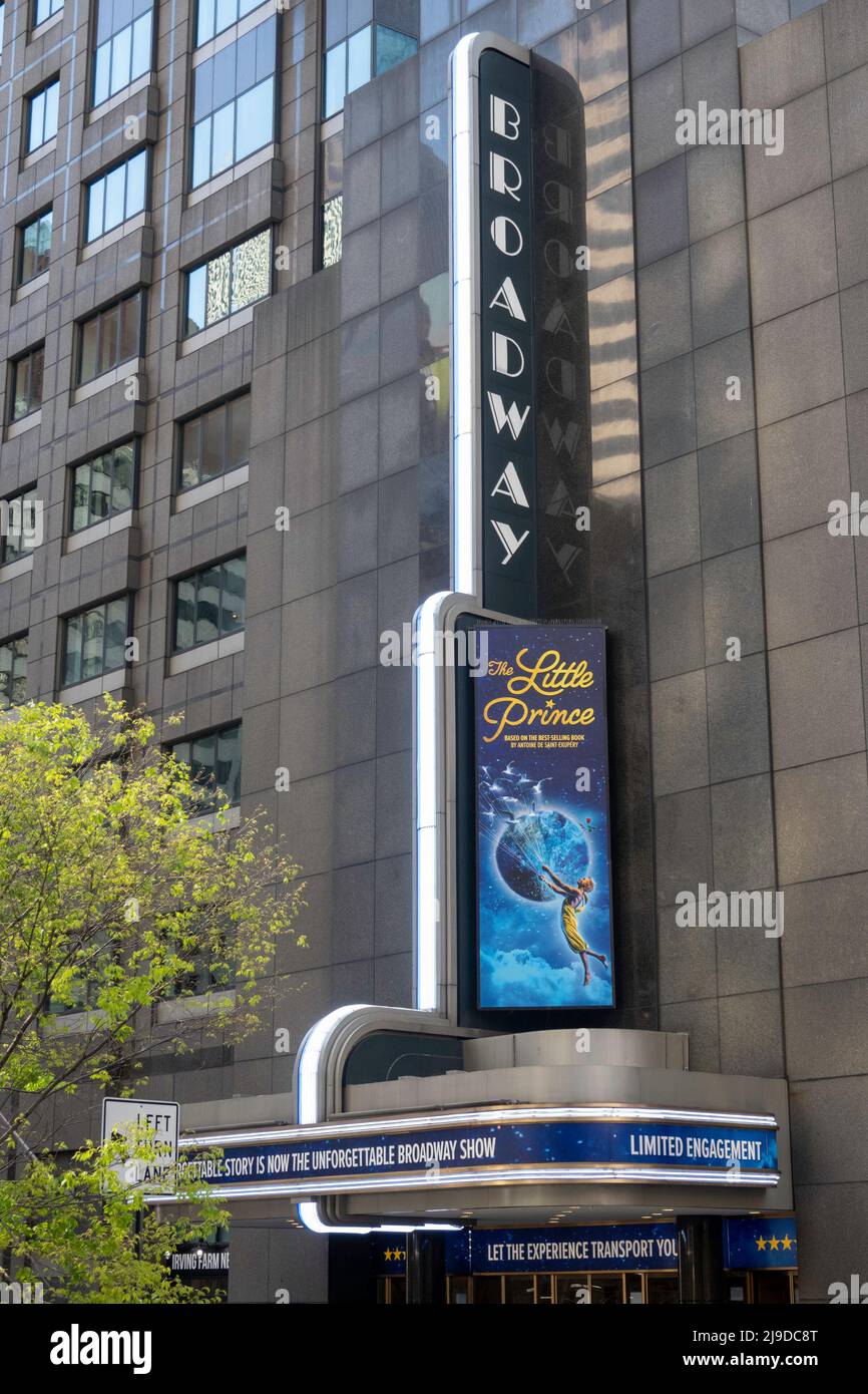 "The Little Prince" Marquee at the Broadway Theatre, New York City, USA ...