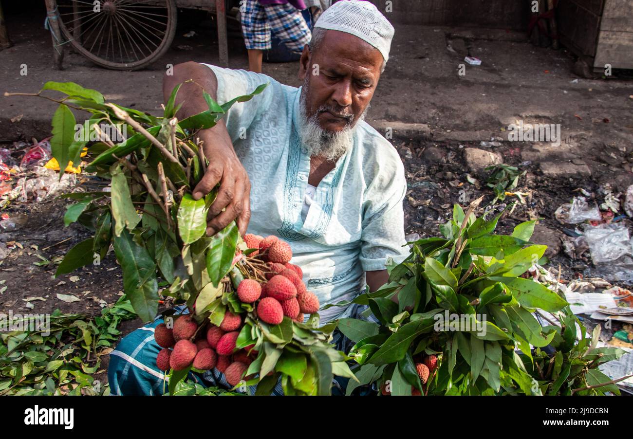Lichi is a fruit that is very popular in Bangladesh. Vendors are ...