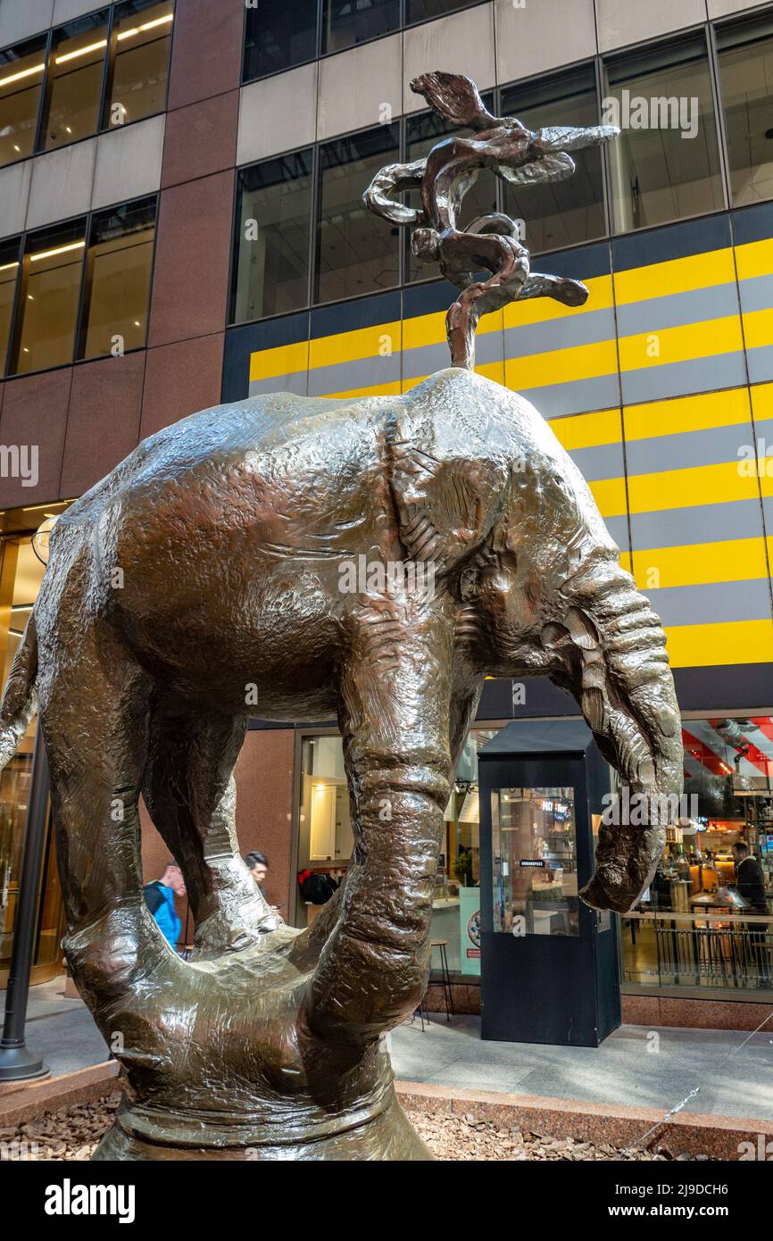 Axa equitable center public galleria features whimsical bronze ...