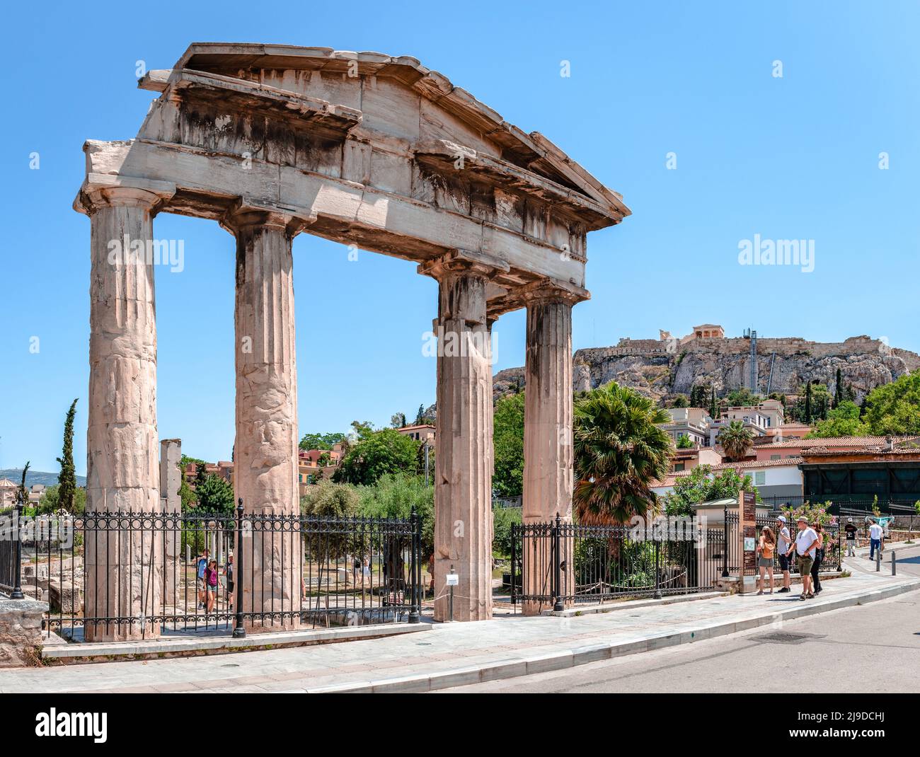 The ruins of the Gate of Athena Archegetis aka West Propylon, with the ...