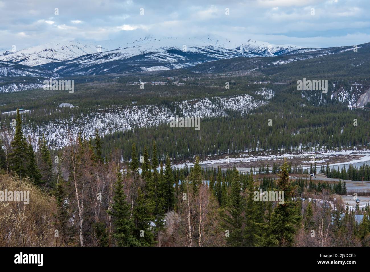 View from Grande Denali Lodge in Alaska Stock Photo - Alamy