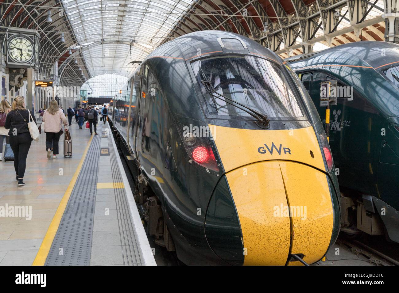 front view of locomotive of GWR at Paddington London terminal England ...