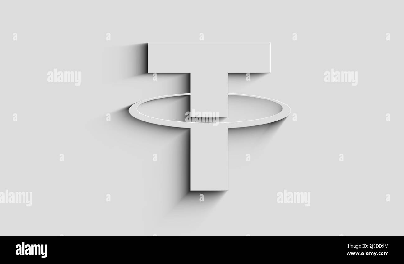 Tether stablecoin blockchain crypto currency and USDT digital money ...