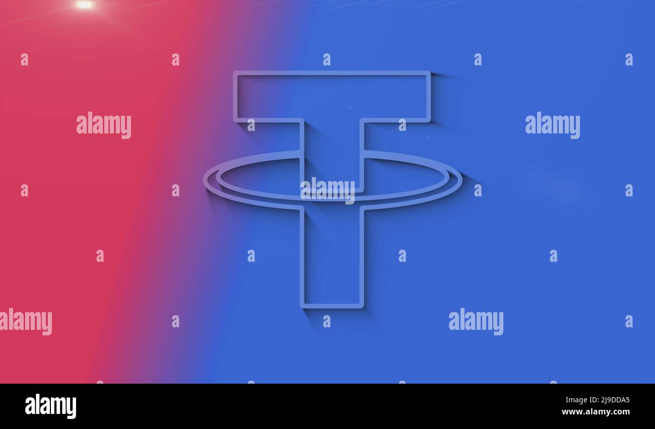 Tether stablecoin blockchain crypto currency and USDT digital money ...
