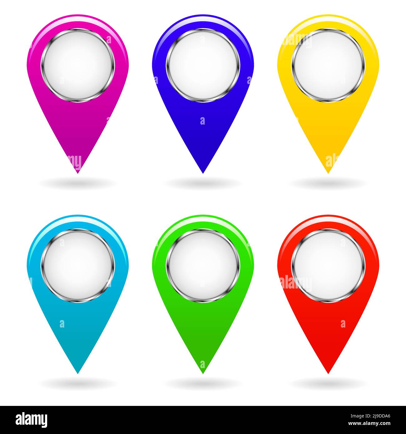 Set of colorful map pointers. Isolated objects. Vector illustration ...