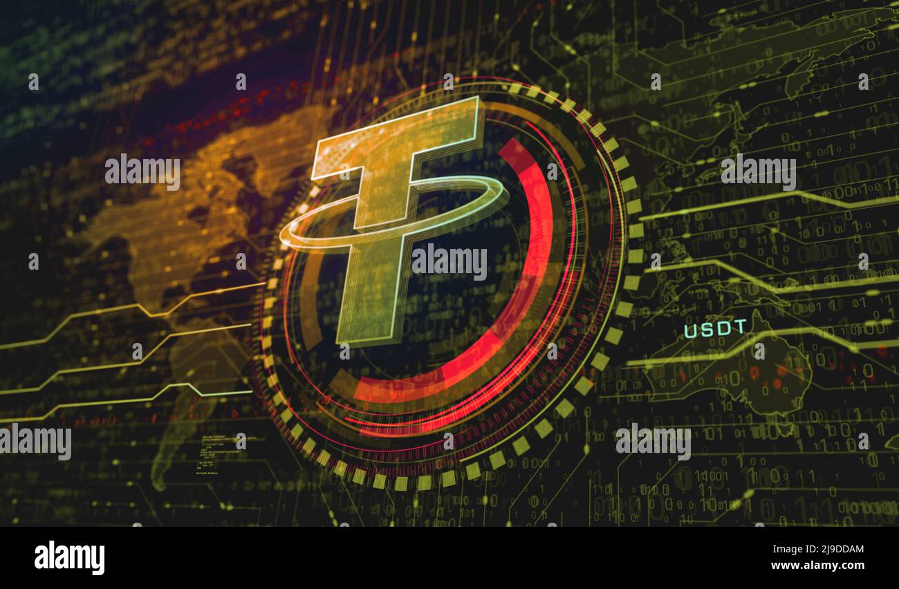 Tether stablecoin blockchain crypto currency and USDT digital money ... Tether stablecoin blockchain crypto currency and USDT digital money ...