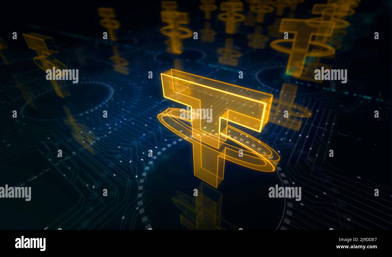 Tether stablecoin blockchain crypto currency and USDT digital money ...