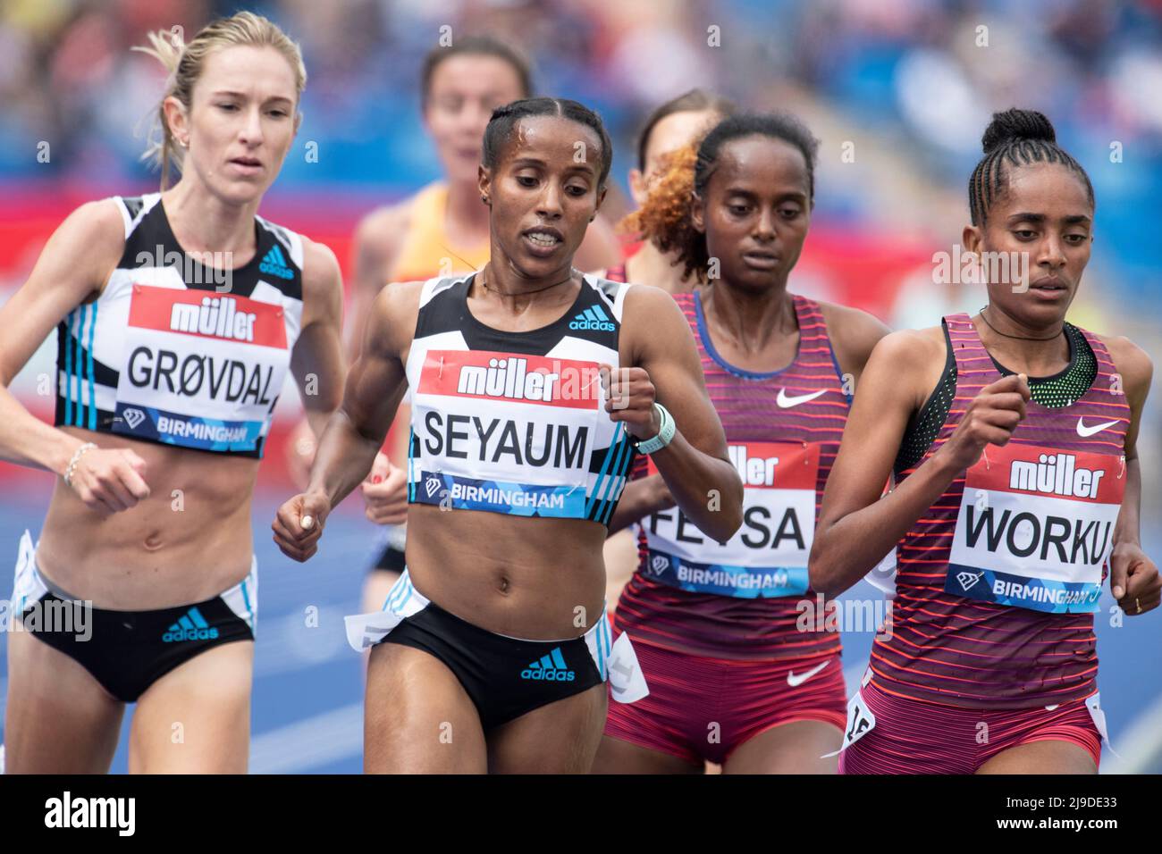 Birmingham, UK. 21st May, 2022. Karoline Grovdal, Dawit Seyaum and ...