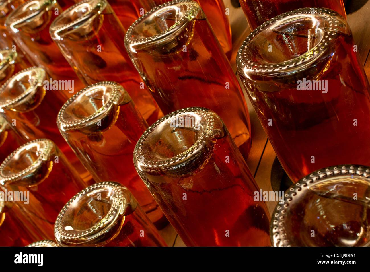 Sparkling dry rose wine production by traditional method in underground ...