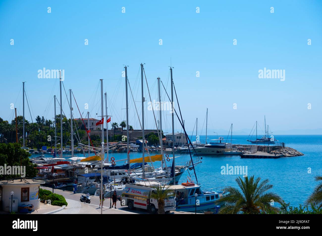 Datça Marina, concept idea of view through the woods of modern luxury ...