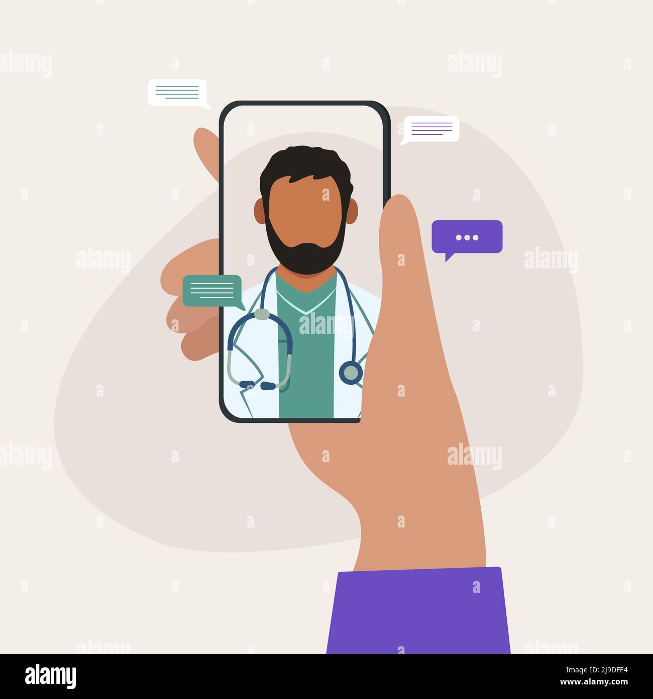 Indian doctor consulted by smartphone with his patient. Modern Health ...