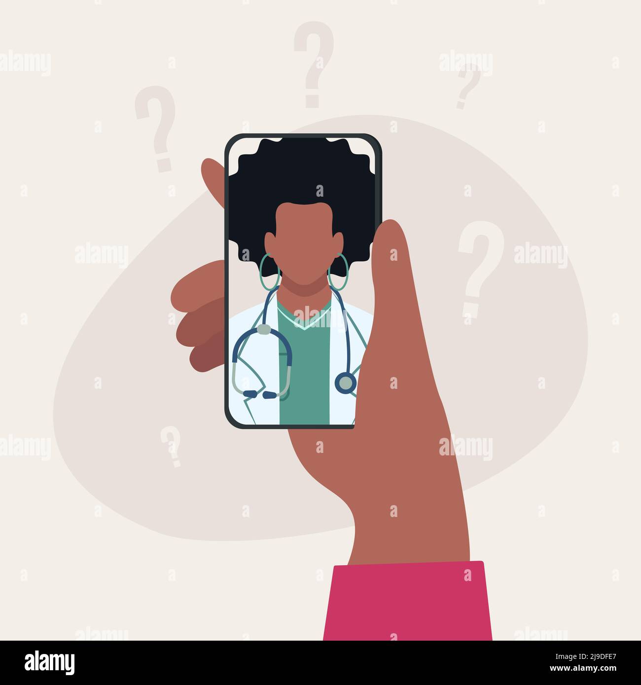 Woman having mobile video call Stock Vector Images - Alamy