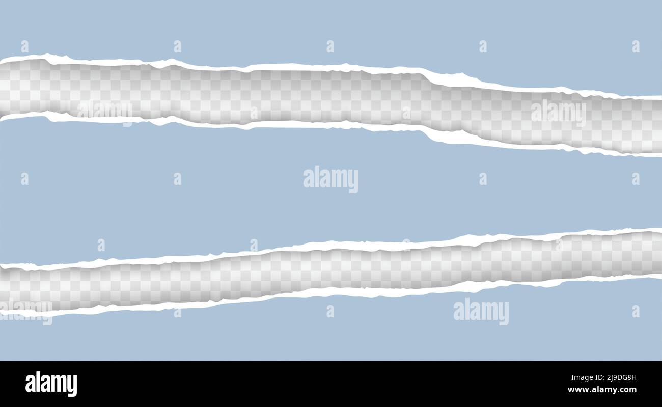 Torn blue paper with ripped edges realistic vector background for text ...