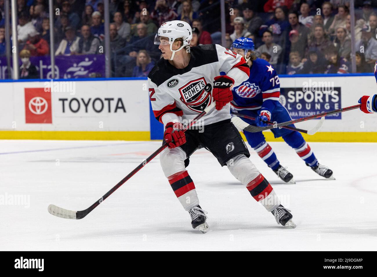 May 17, 2022: Utica Comets forward Tyce Thompson (12) skates in the ...