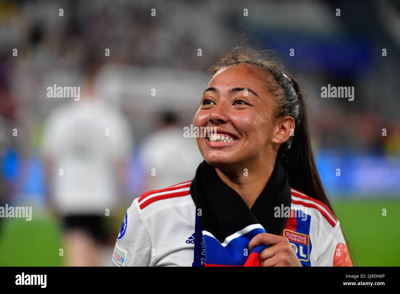 Turin, Italy. 21st, May 2022. Selma Bacha (4) of Olympique Lyon seen ...