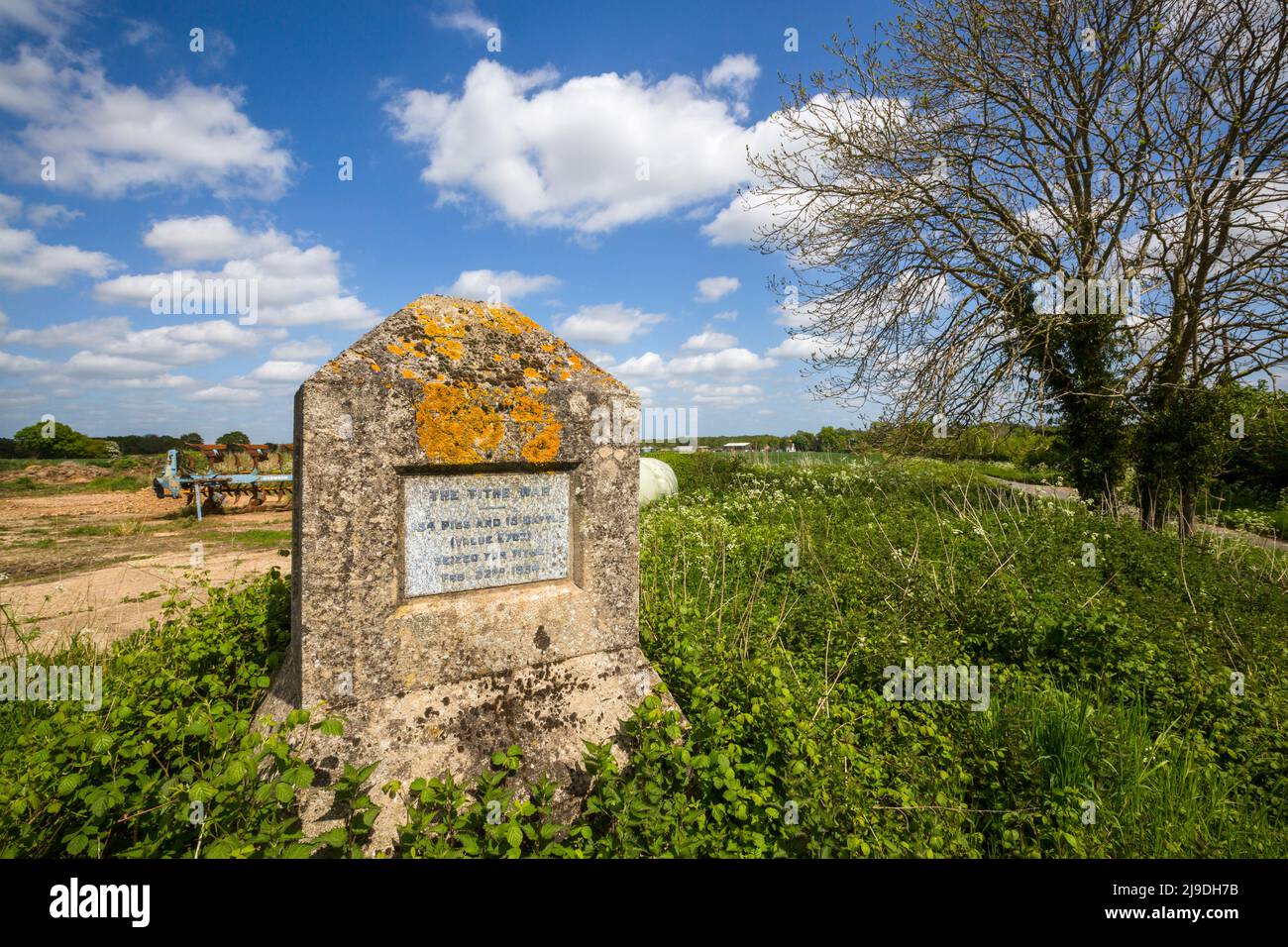 Monument to the Tithe War in February 1934 at Wortham, Suffolk, UK ...