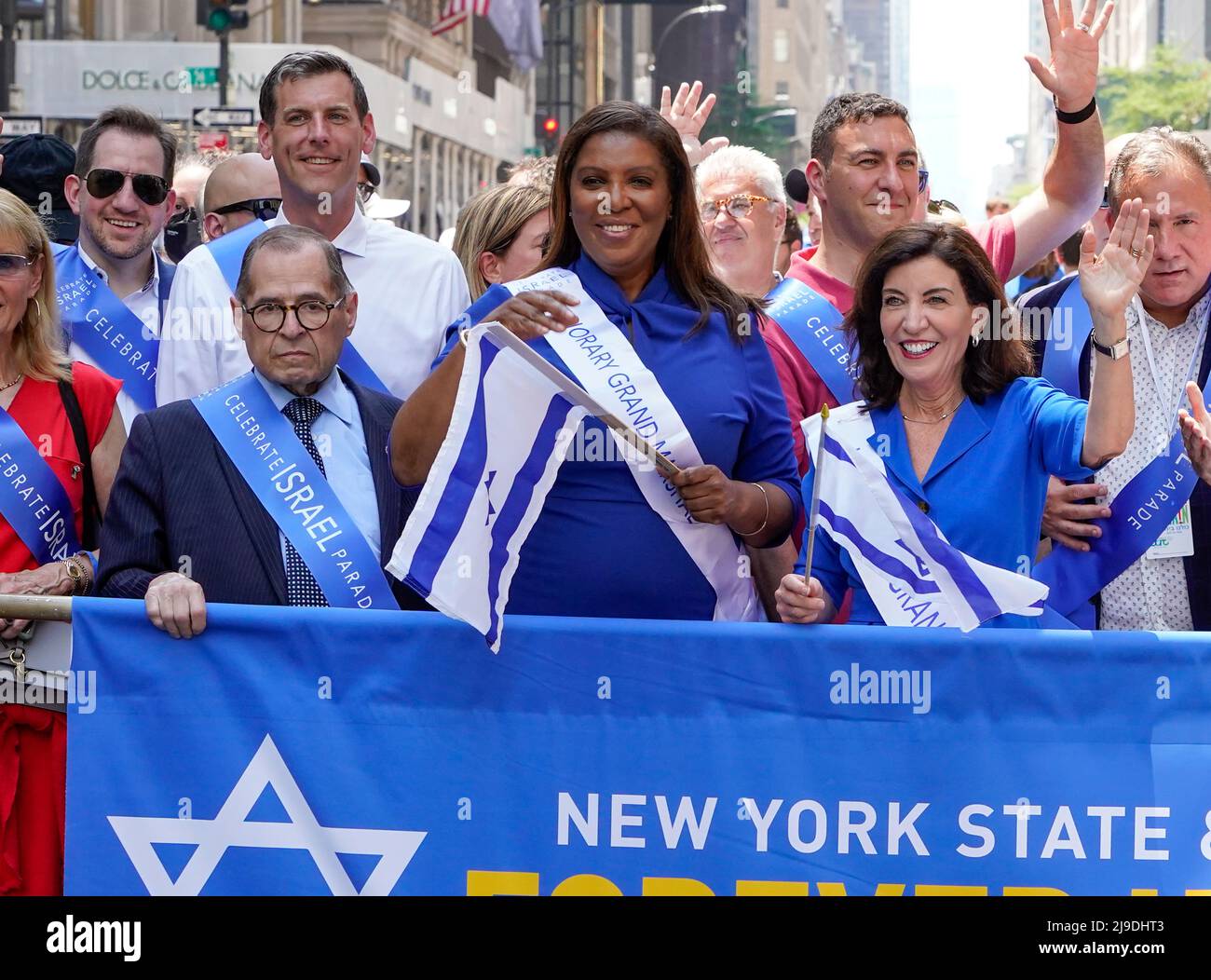 New York, USA. 22nd May, 2022. L-R: Jerry Nadler, Letitia James, Kathy ...