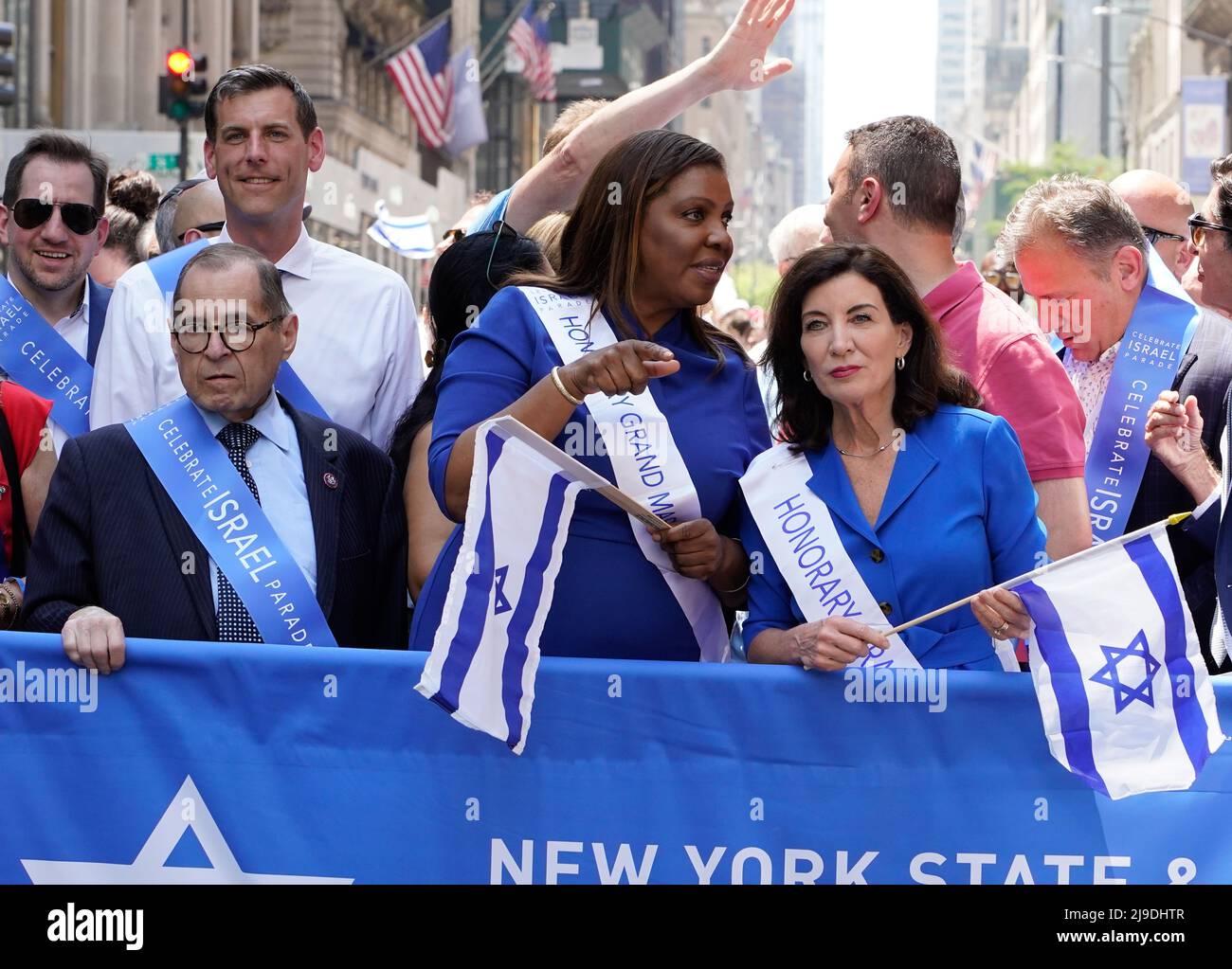 New York, USA. 22nd May, 2022. L-R: Jerry Nadler, Letitia James, Kathy ...