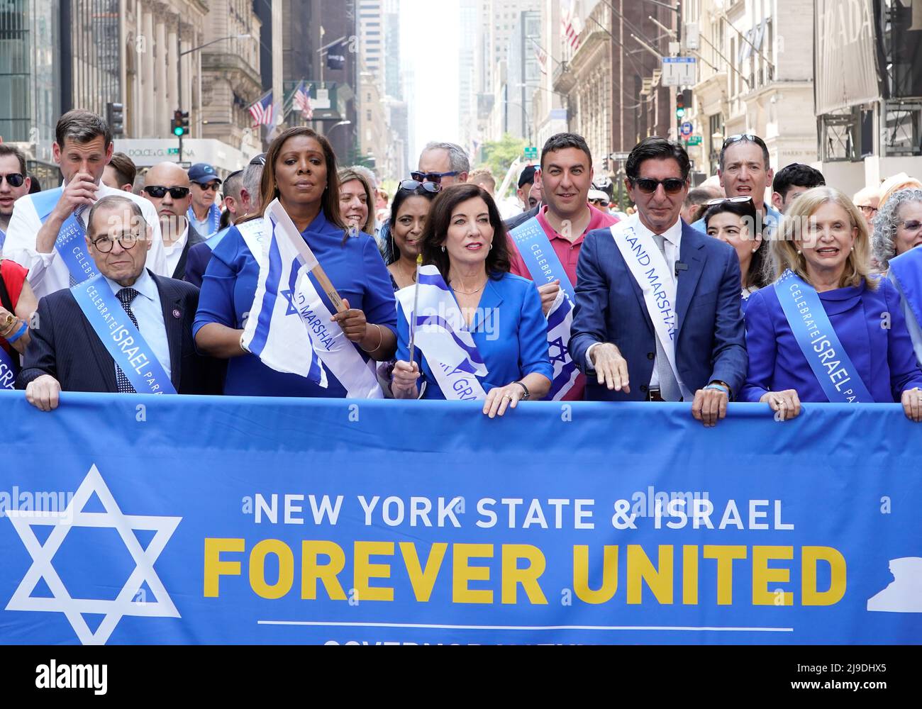 New York, USA. 22nd May, 2022. L-R: Jerry Nadler, Letitia James, Kathy ...