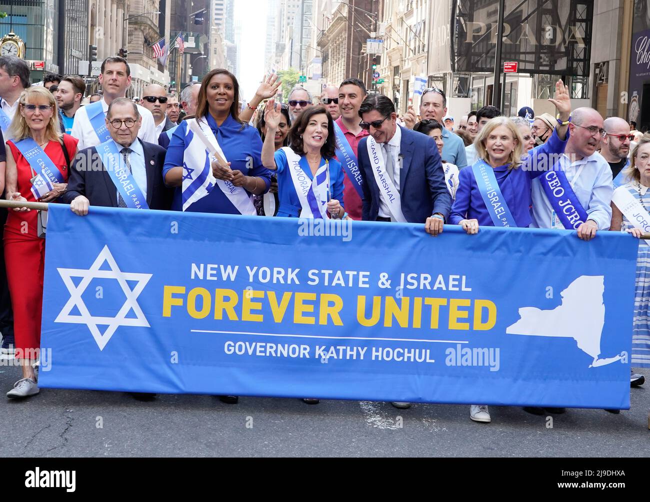 New York, USA. 22nd May, 2022. L-R: Jerry Nadler, Letitia James, Kathy ...
