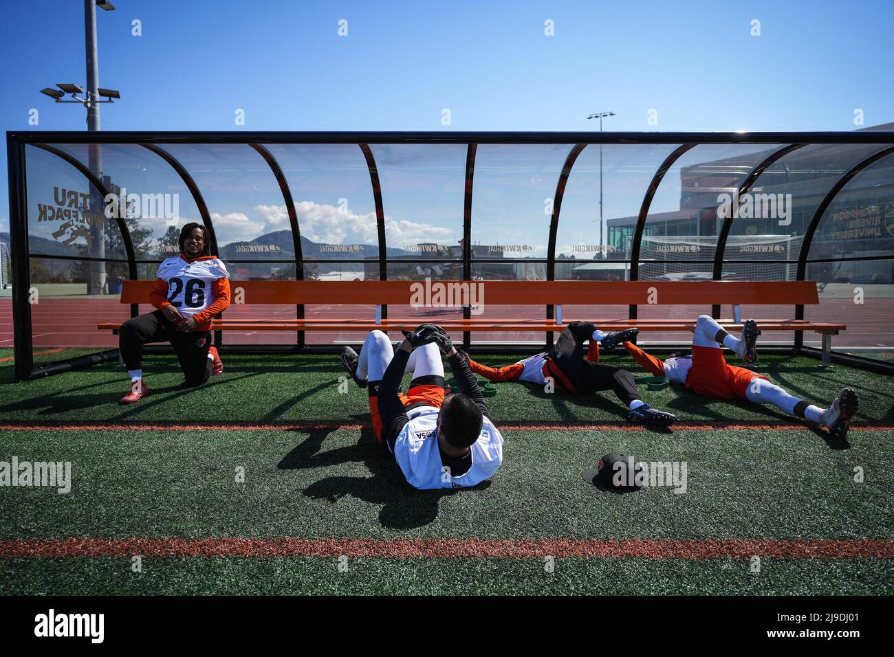 B.C. Lions defensive backs Austin Joyner, from left to right, Victor ...