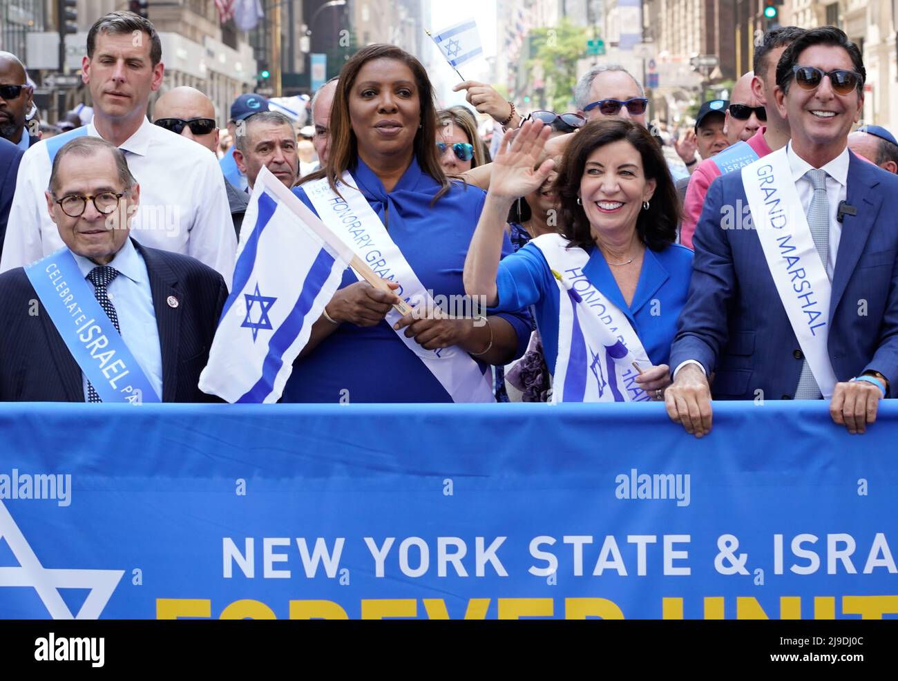 New York, USA. 22nd May, 2022. L-R: Jerry Nadler, Letitia James, Kathy ...