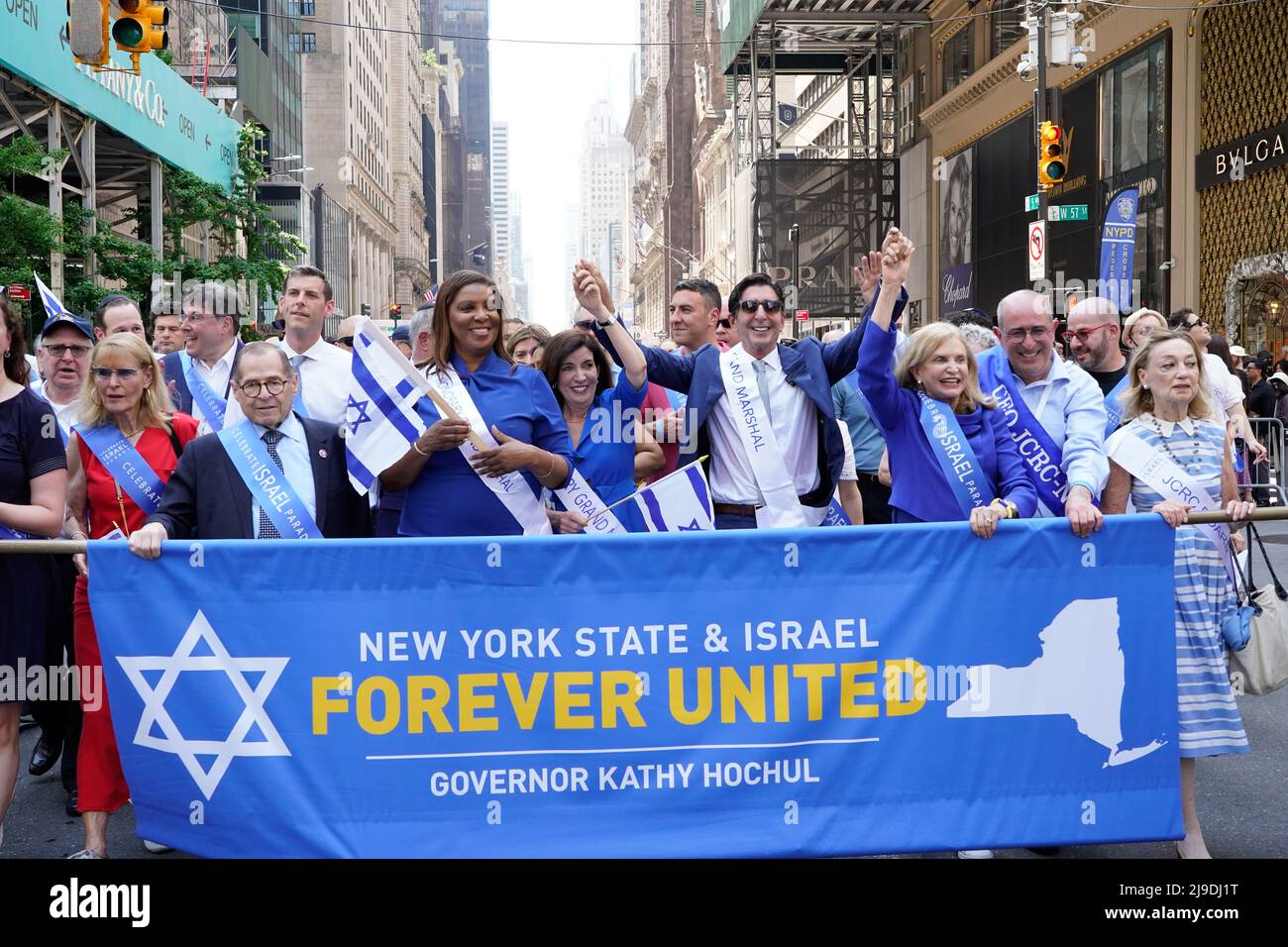 New York, USA. 22nd May, 2022. L-R: Jerry Nadler, Letitia James, Kathy ...