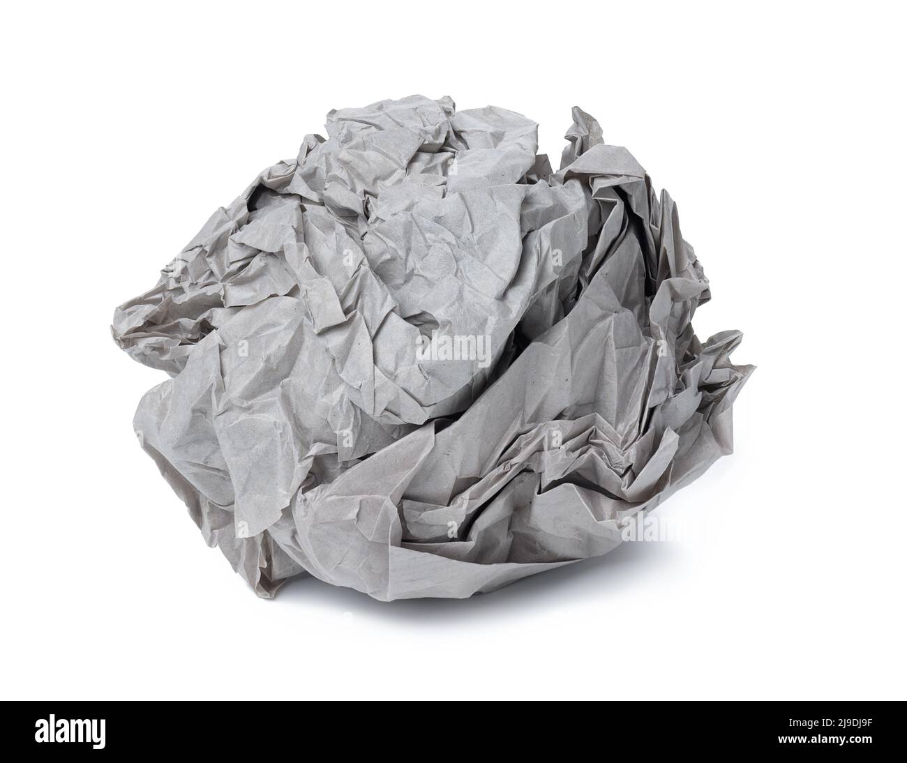 Crumpled gray sheet of paper isolated on white background Stock Photo ...