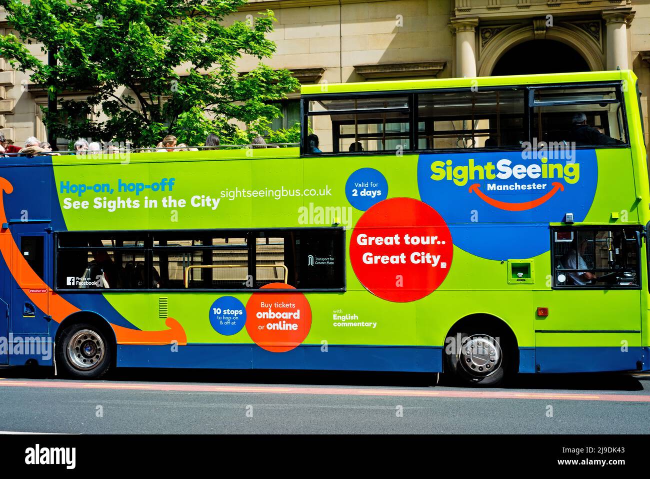 Sightseeing Bus, Manchester, England Stock Photo - Alamy