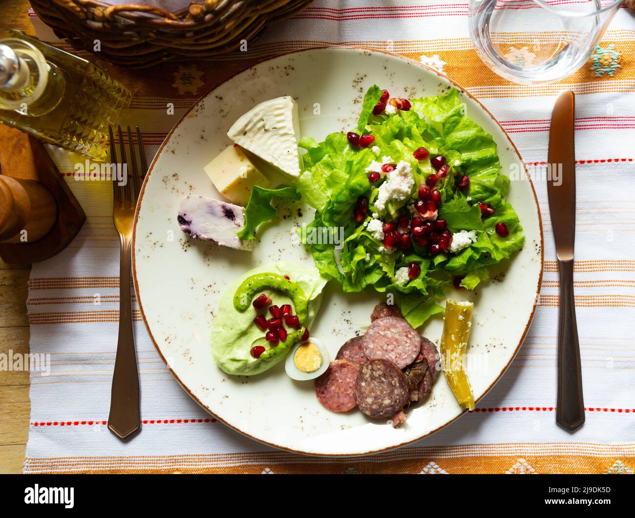 Albanian salad appetizers, a mixture of jarash and Saleh Koshi Stock ...