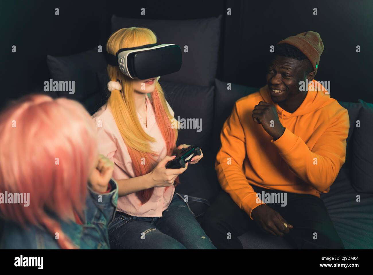 Multi ethnic asian family sitting hi-res stock photography and images - Alamy