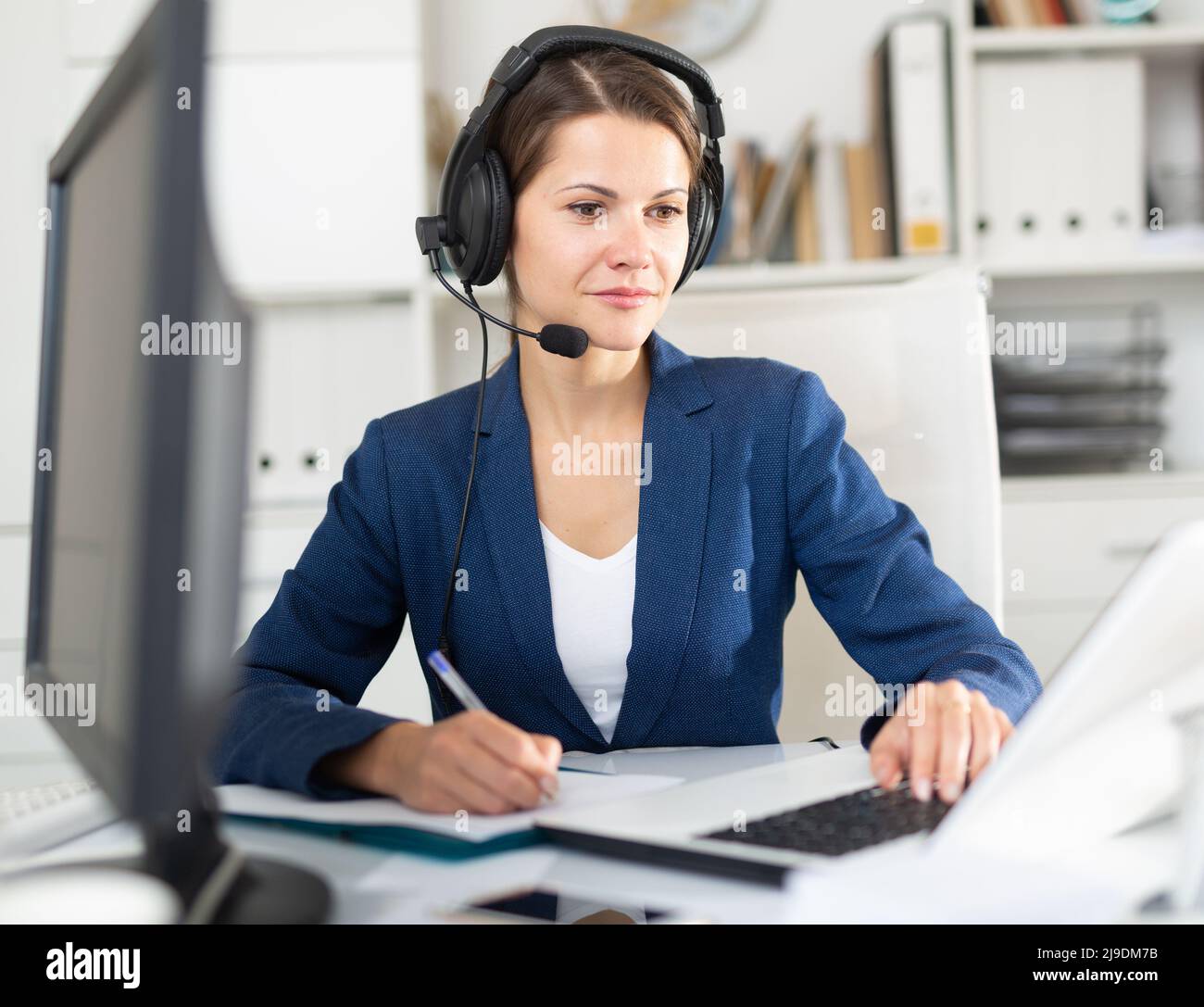 Female operator talking using hi-res stock photography and images - Alamy