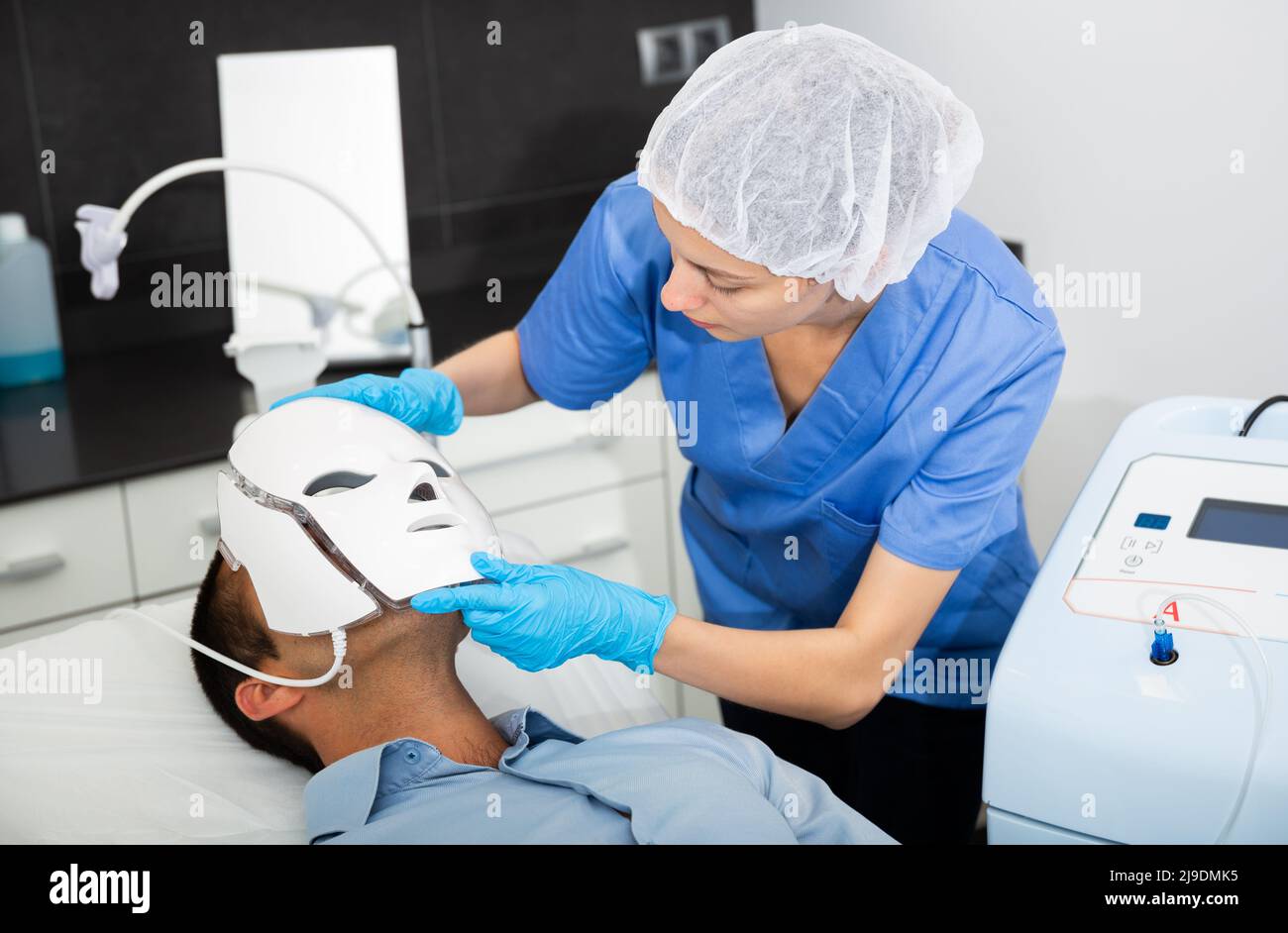Led phototherapy facial hi-res stock photography and images - Alamy
